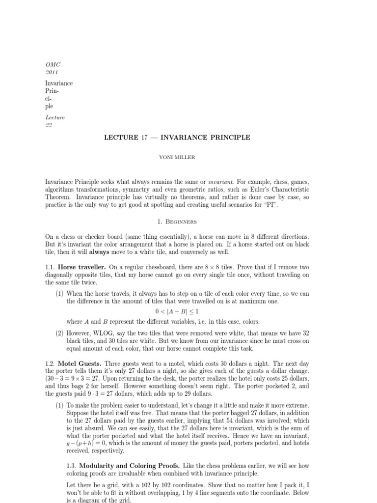 Yoni Miller - Invariance-Principle | PDF | Invariant (Mathematics ...