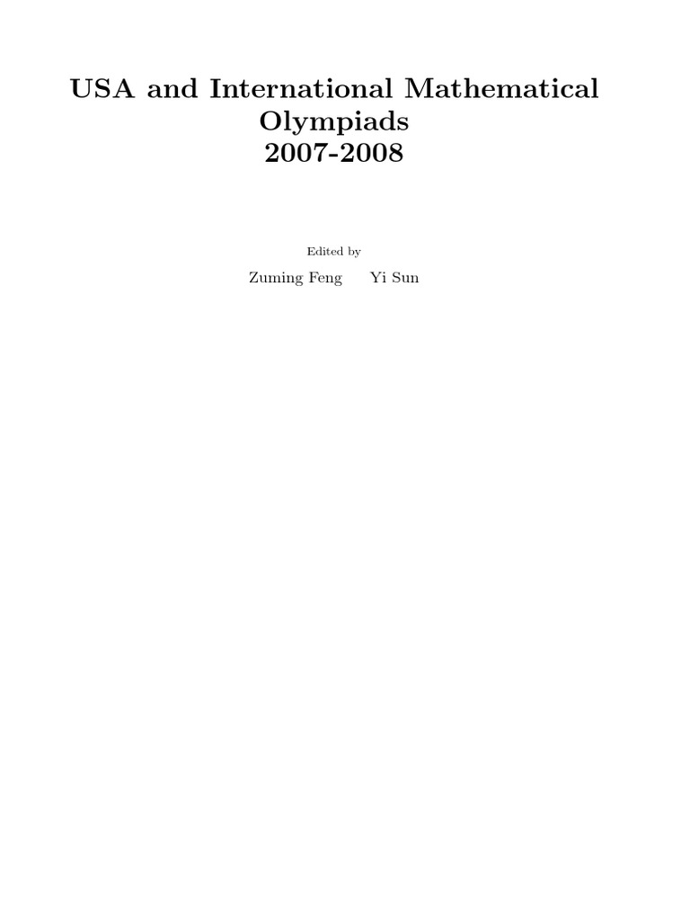 Zumning Feng, Yi Sun - USA and International Mathematical Olympiads ...