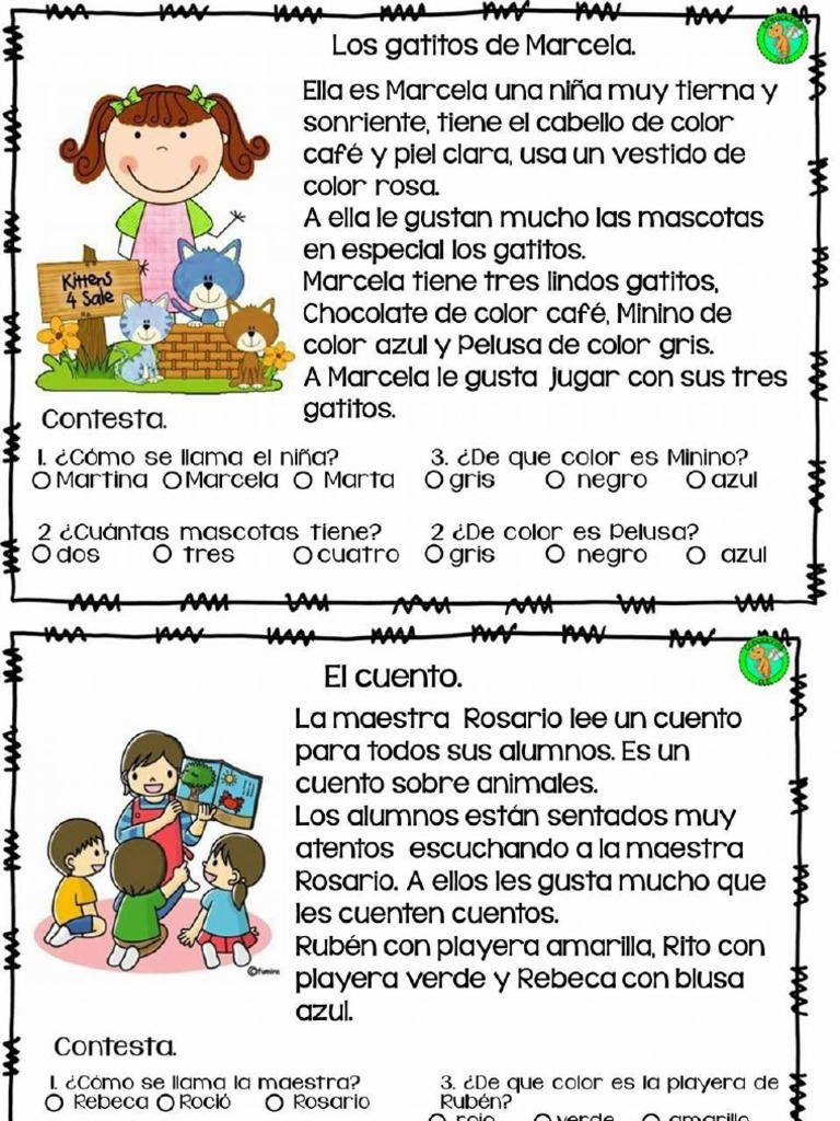Lecturas Cortas para Primer y Segundo Grado | PDF