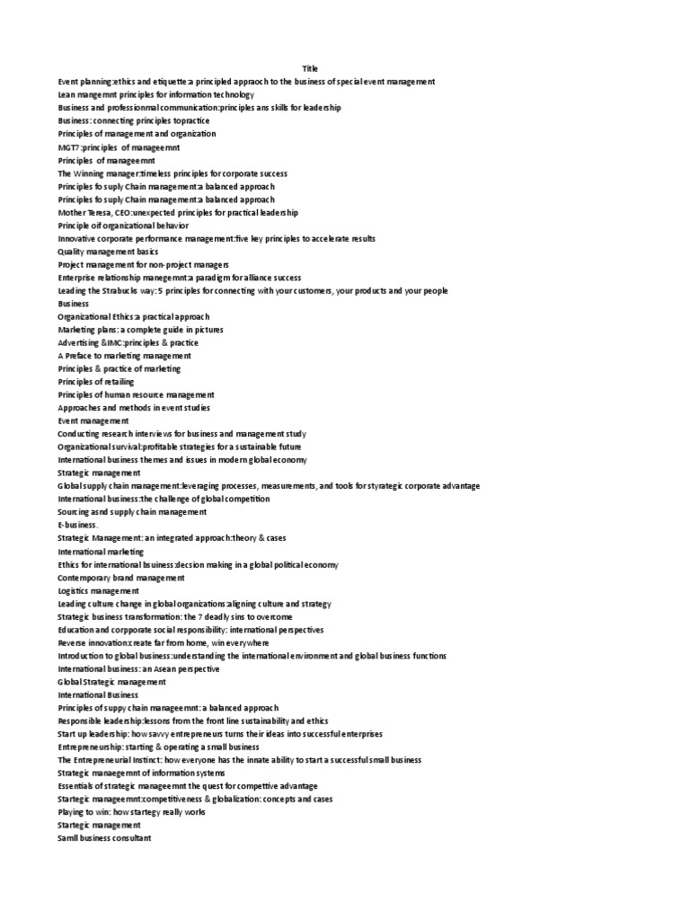 Book References | PDF | Entrepreneurship | Strategic Management