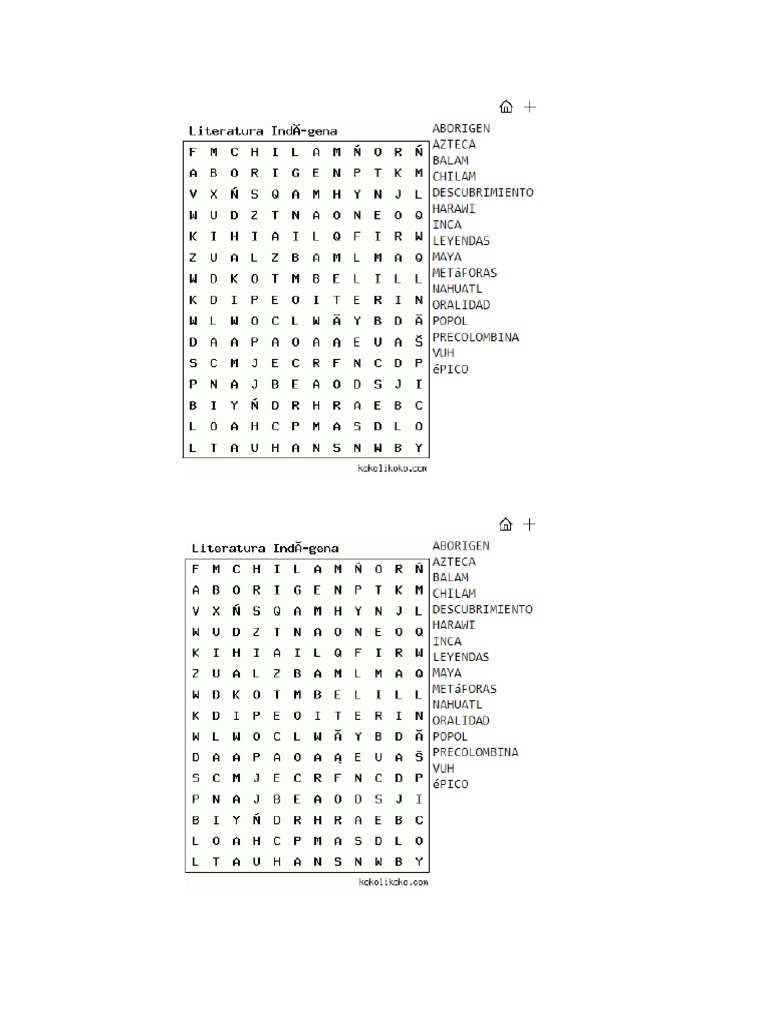 Imprimir Sopa de Letras