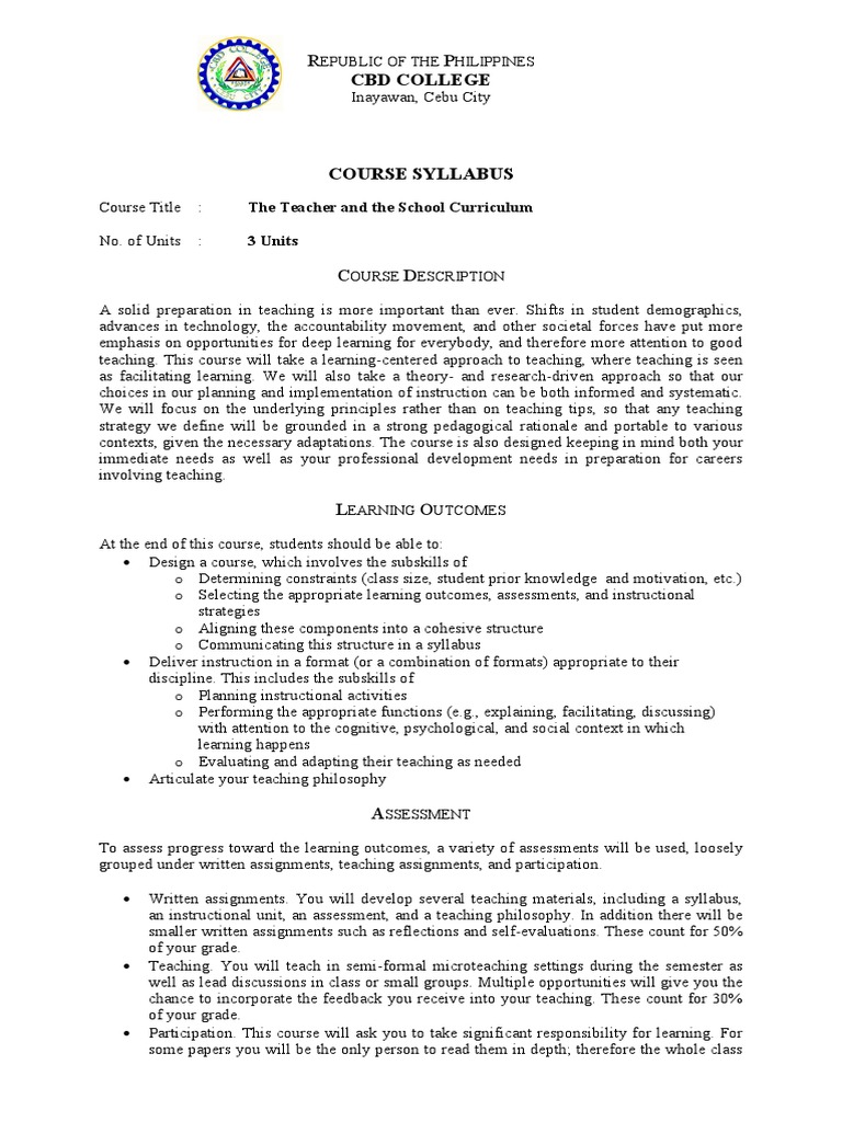 The Teacher and The School Curriculum | PDF | Curriculum | Pedagogy