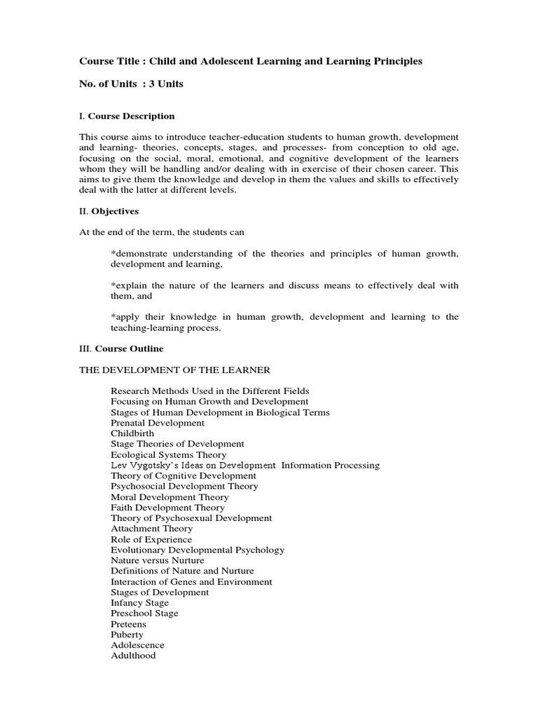 Child and Adolescent Learning and Learning Principles | Developmental ...