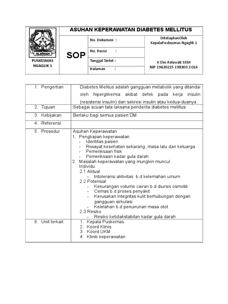 Sop Diabetes Mellitus | PDF
