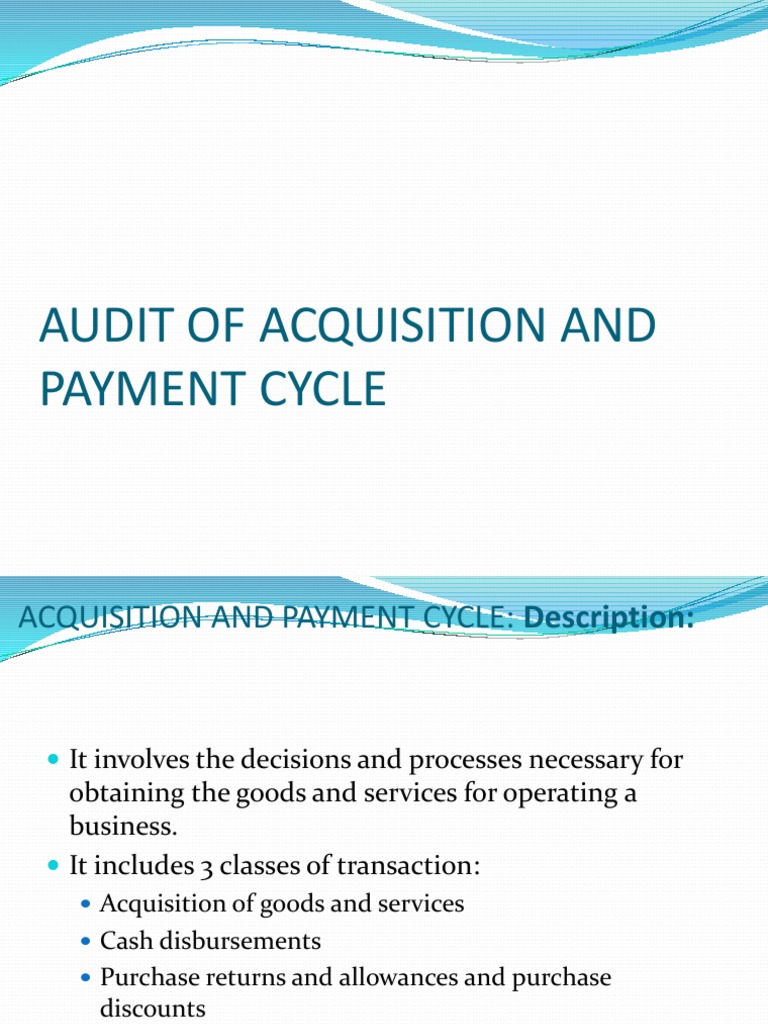 Audit of Acquisition and Payment Cycle | PDF | Accounts Payable | Cheque