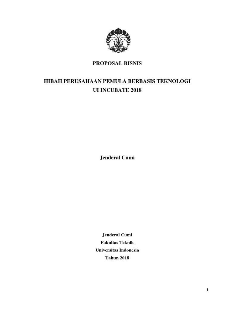 Proposal Bisnis Jenderal Cumi 2018 | PDF