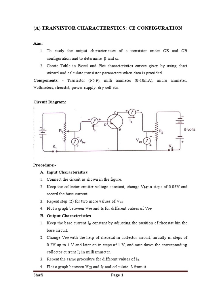 Transistor Characterstics - With Fig | PDF | Bipolar Junction ...