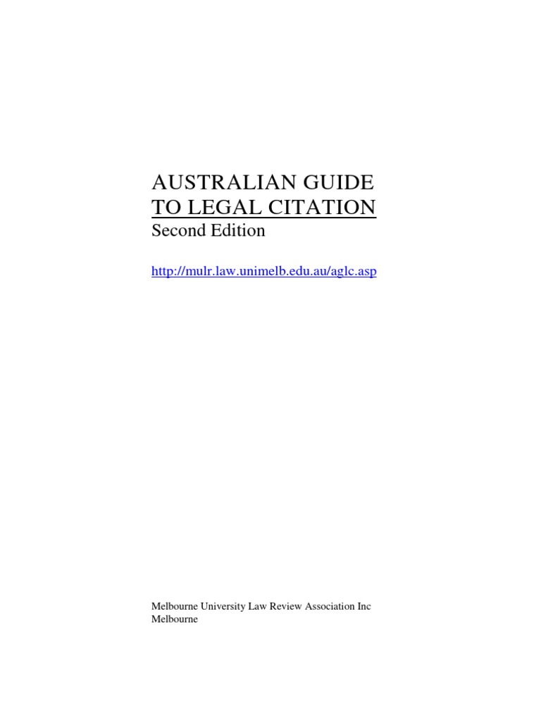 Microsoft Word - Australian Guide To Legal Citation Quick Reference | PDF