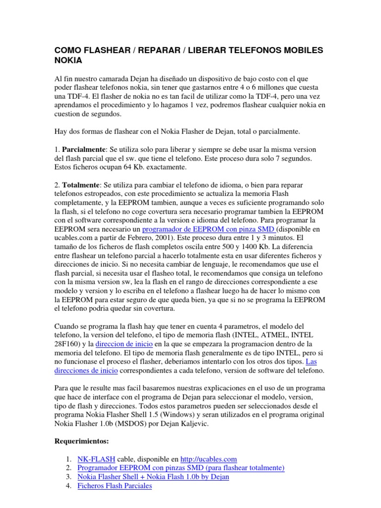 Nokia Flasher Spanish | PDF | Nokia | Zip (formato de archivo)