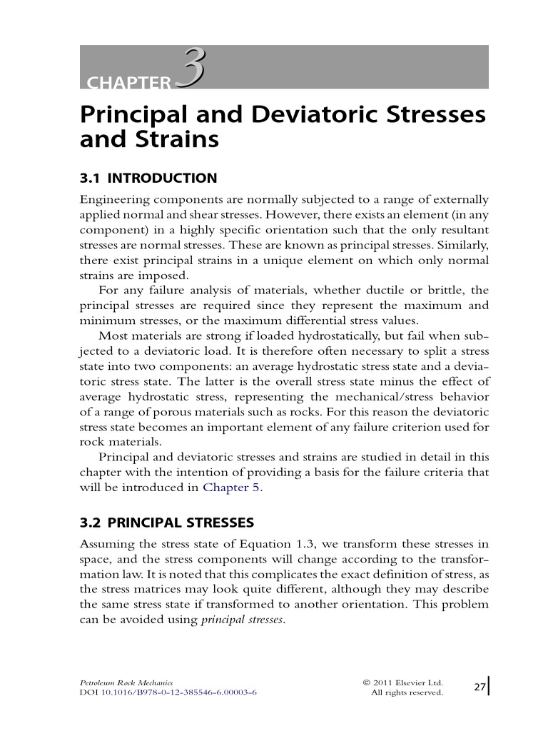 Principal and Deviatoric Stresses and Strains | PDF | Stress (Mechanics ...