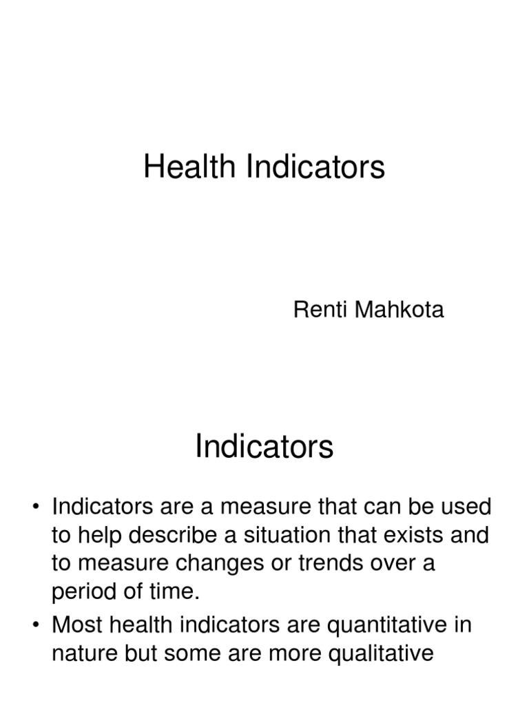 Comprehensive Health Indicators Guide | PDF | Environmental Social ...