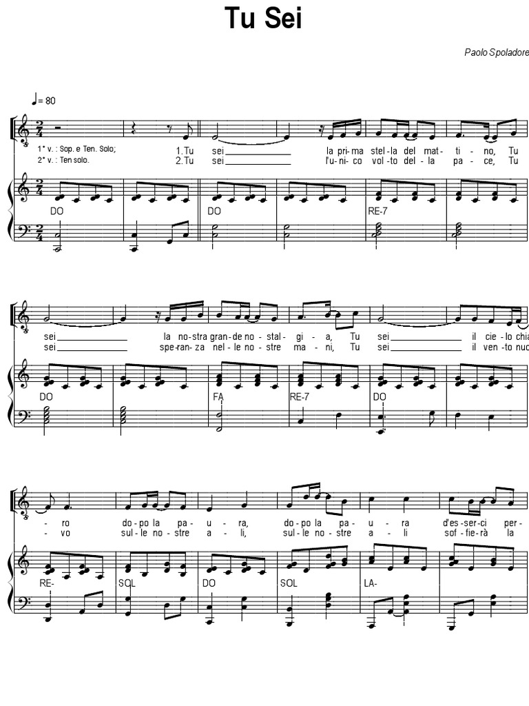 Tu Sei - Spoladore (Corale) | PDF