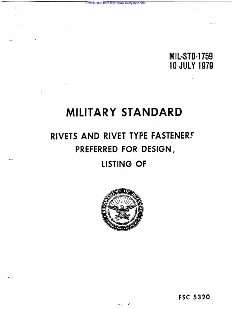 Mil STD 1759 | PDF | Rivet | Steel
