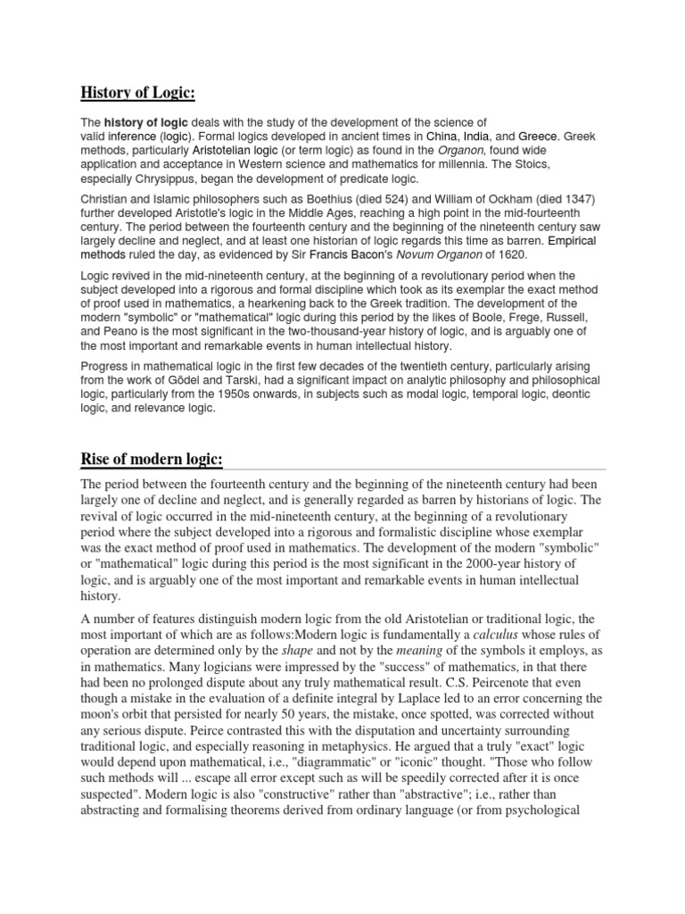 History of Logic Ali Danish Assignement | PDF | Logic | Western Philosophy