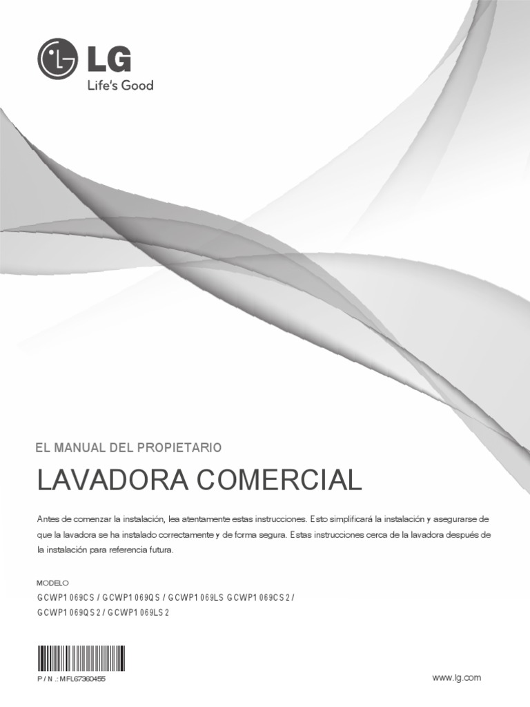 Manual de Instalación Lavadora Comercial LG | PDF | Enchufes y tomas de ...