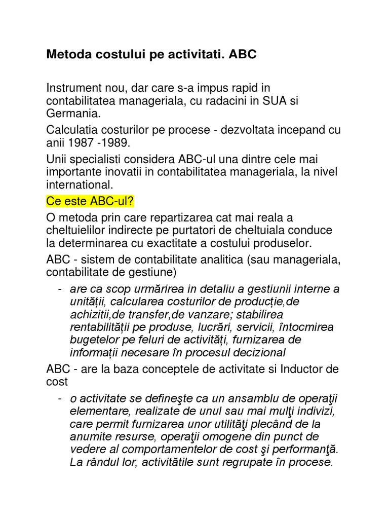 Abc Activity Based Costing Pdf