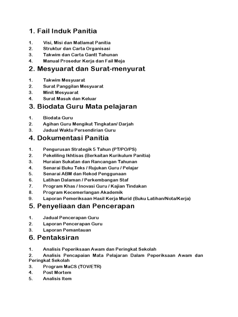 Kandungan Fail Panitia | PDF | Seni