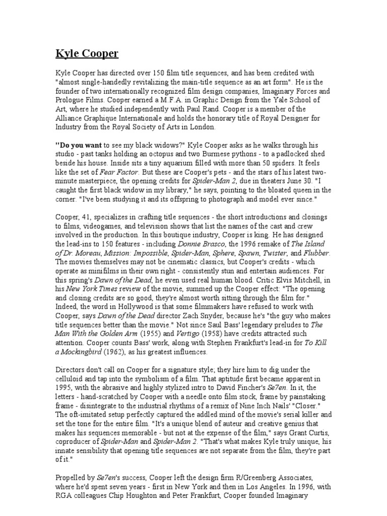 King of Title Sequences: An In-Depth Profile of Visionary Film Designer ...