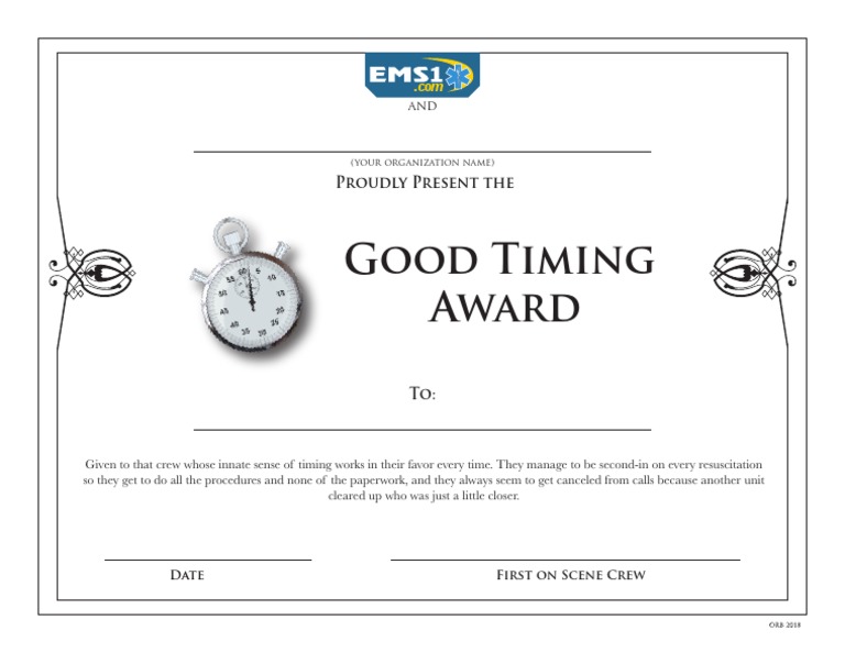 Good Timing Award | PDF