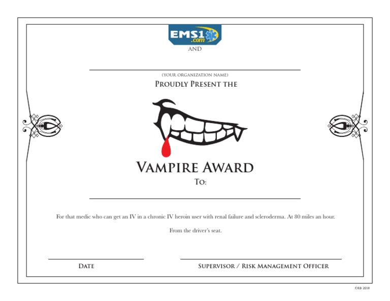 Vampire Award: Proudly Present The | PDF