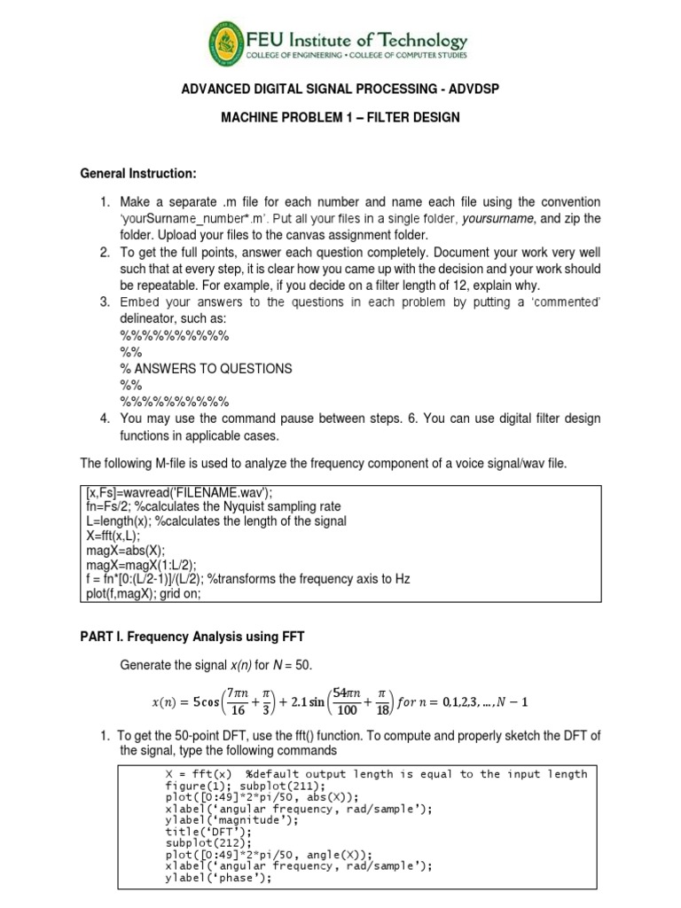 MachineProblem 1 SAMSON | Download Free PDF | Discrete Fourier Transform | Fast Fourier Transform