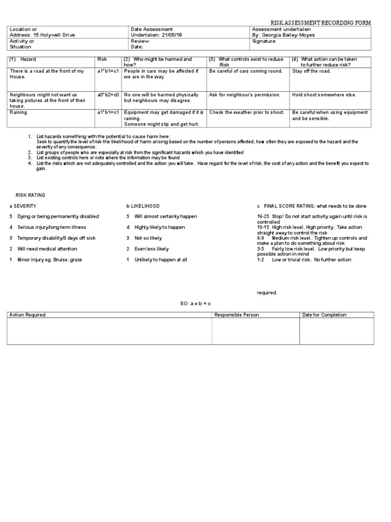 Risk Assessment Front of House | PDF | Risk Assessment | Risk