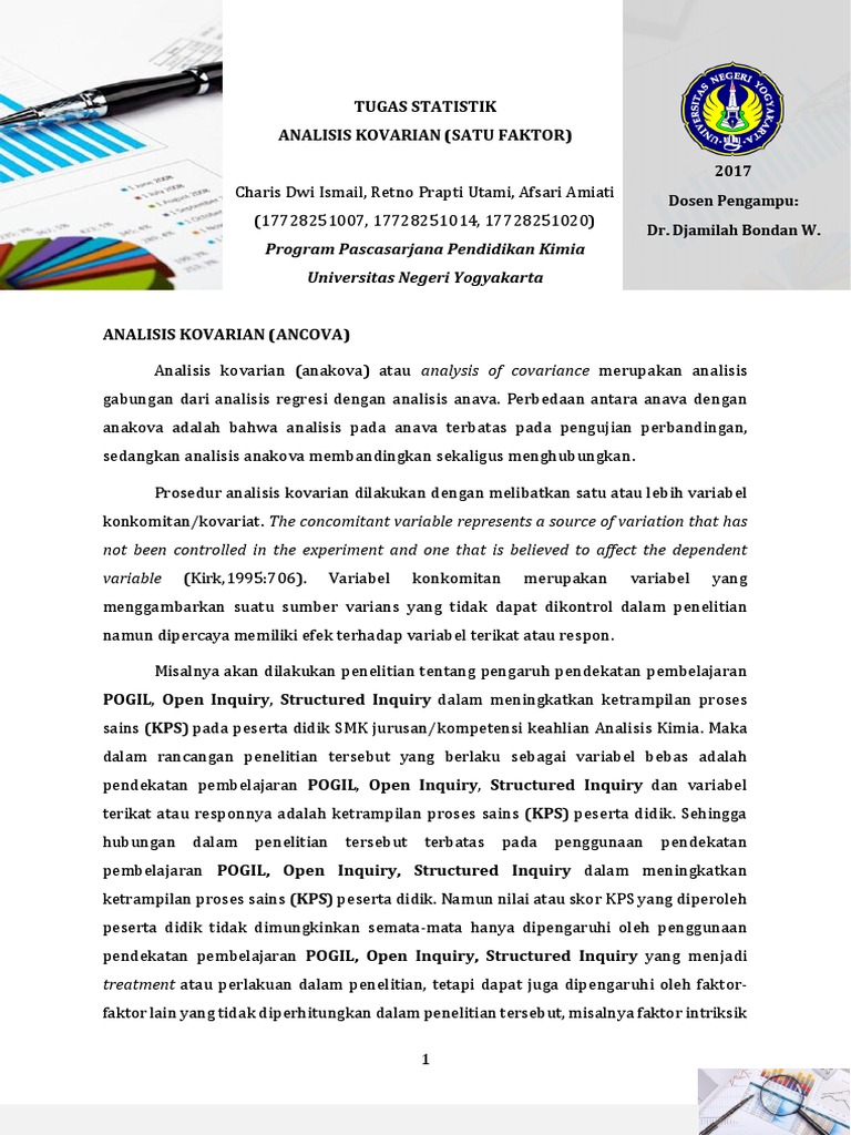 Paper Analisis Kovarian 1 Kovariat | PDF