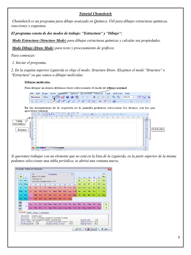 Tutorial Chemsketch | PDF | Ventana (informática) | Enlace químico