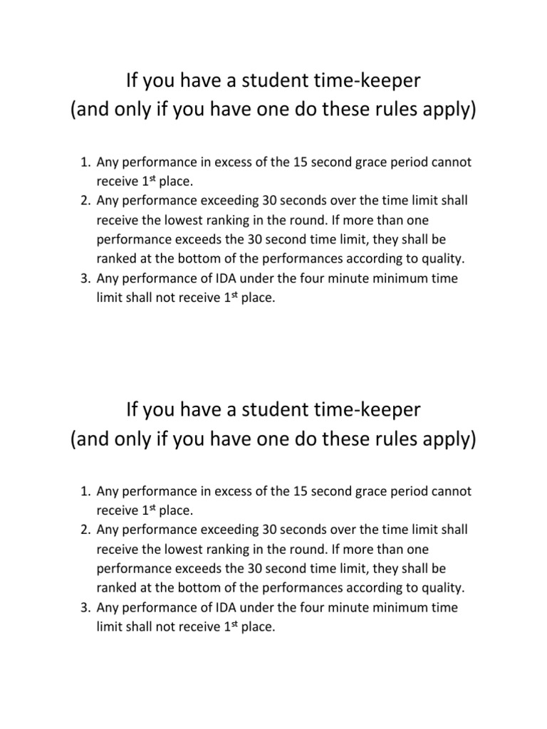 If You Have A Student Time-Keeper (And Only If You Have One Do These ...