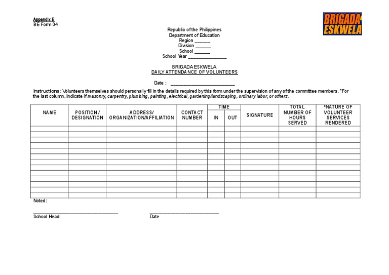 Appendix E. BE Form 04 | PDF