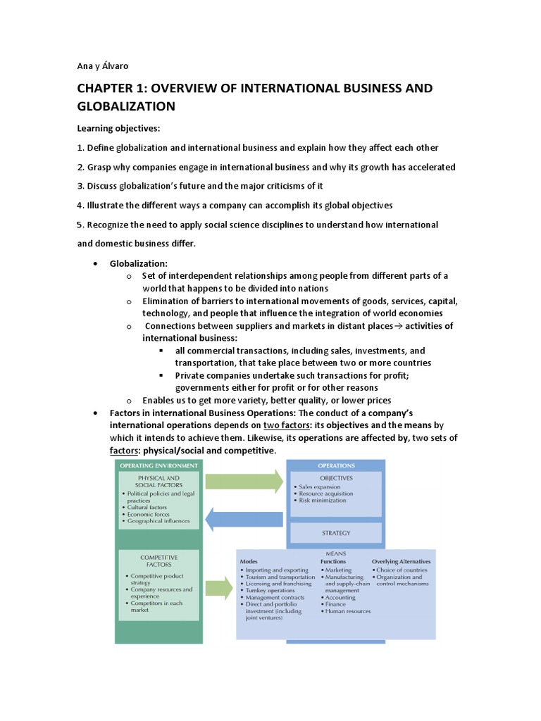 Chapter 1 - International Business: Environments and Operations ...