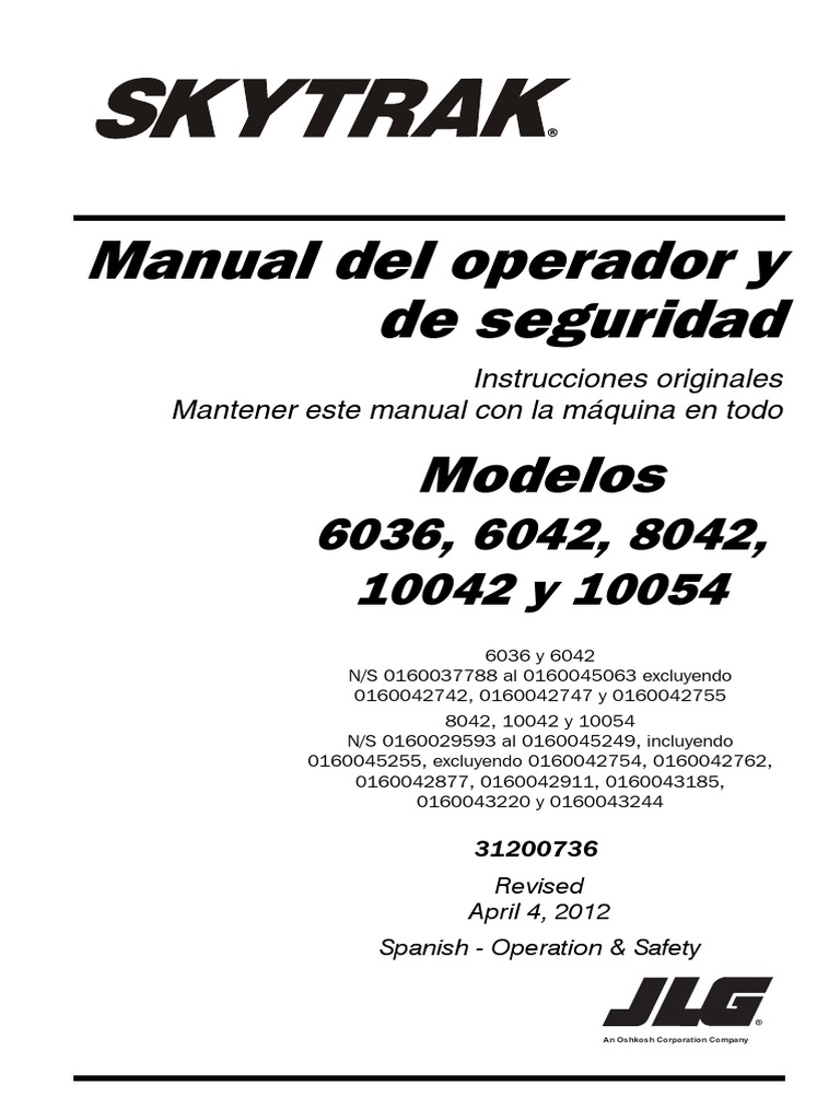 Manual Telehandler SKYTRAK PDF | PDF | Neumático | Transporte
