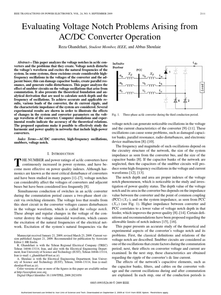 Evaluating Voltage Notch Problems Arising From AC/DC Converter ...