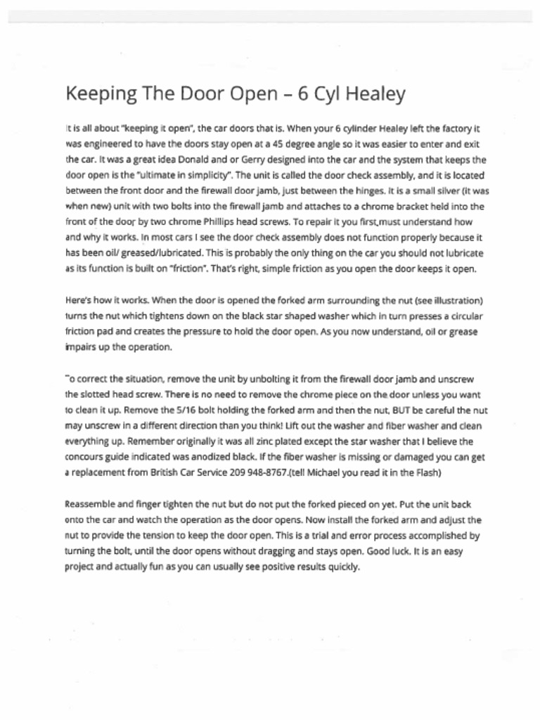 Austin Healey Tech Tips | PDF