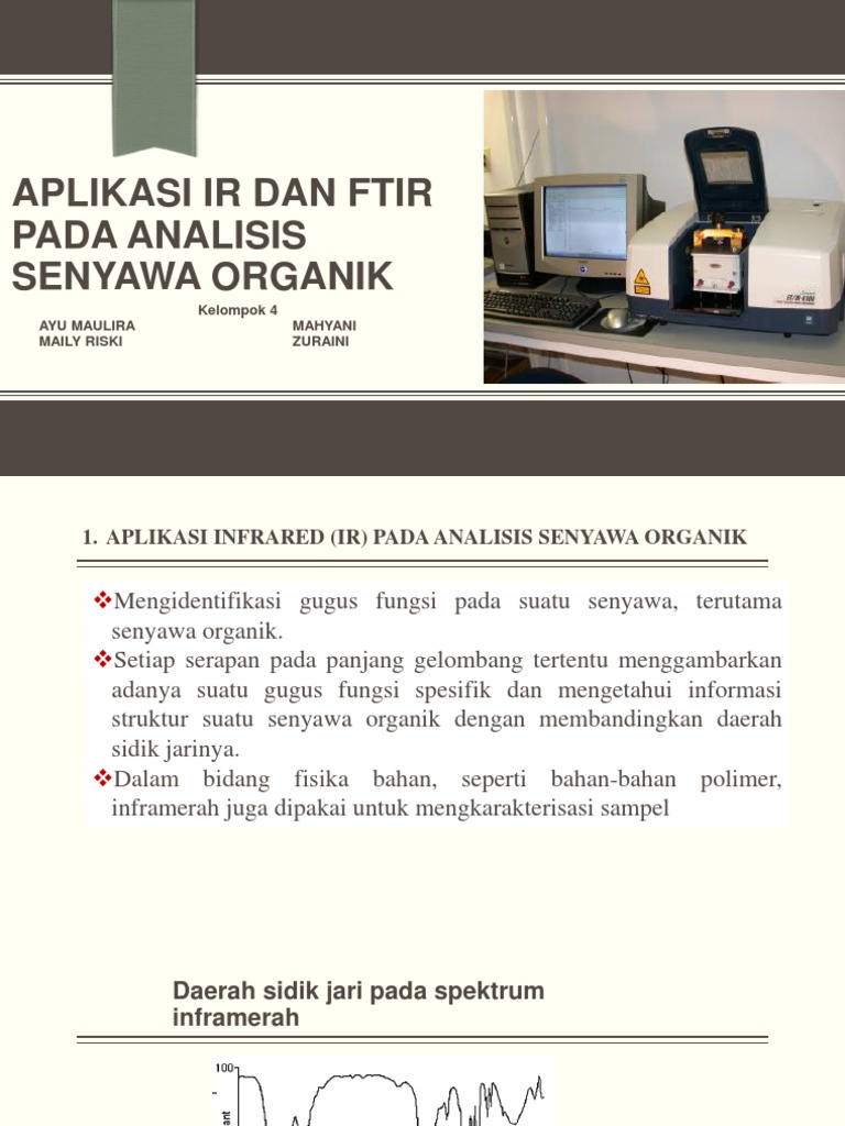 APLIKASI IR DAN FTIR PADA ANALISIS SENYAWA ORGANIK Edit | PDF