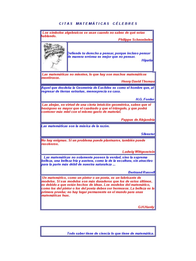 Citas de Matemáticos | PDF | Enseñanza de matemática | Geometría