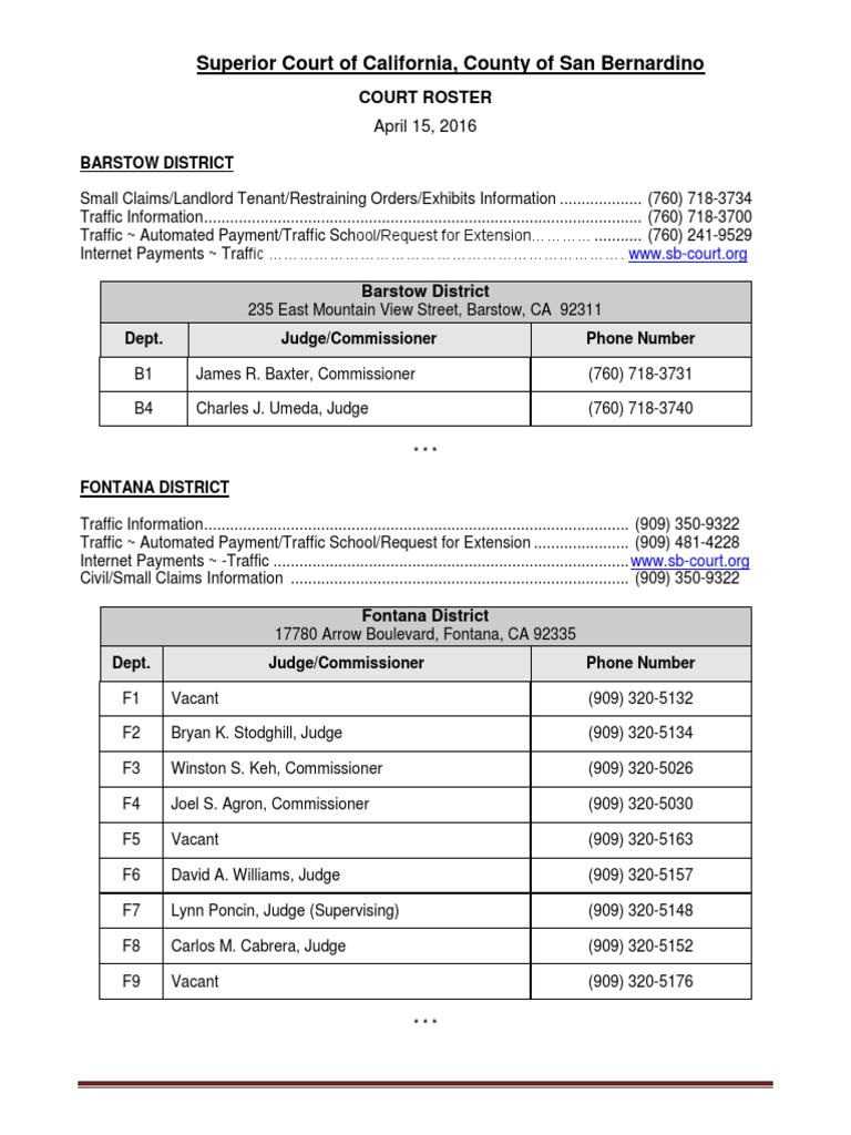 Phone Roster | PDF | Judge | Practice Of Law