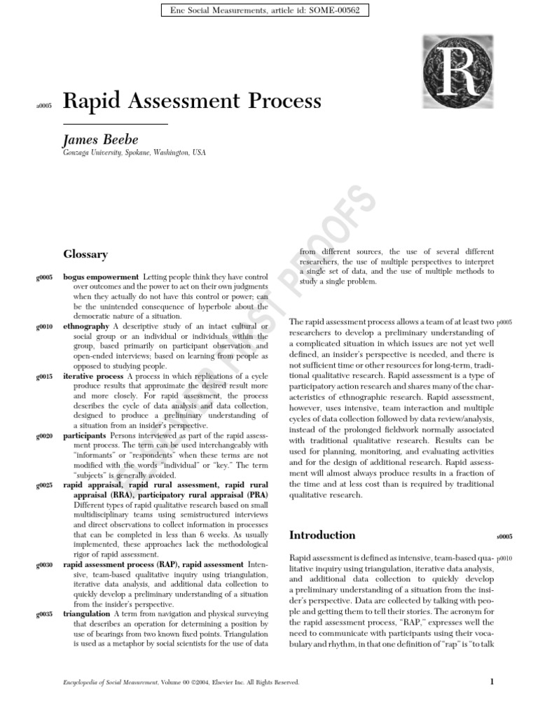 Rapid Assessment Process | PDF | Qualitative Research | Educational ...
