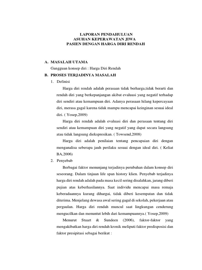 LP. SP Harga Diri Rendah | PDF