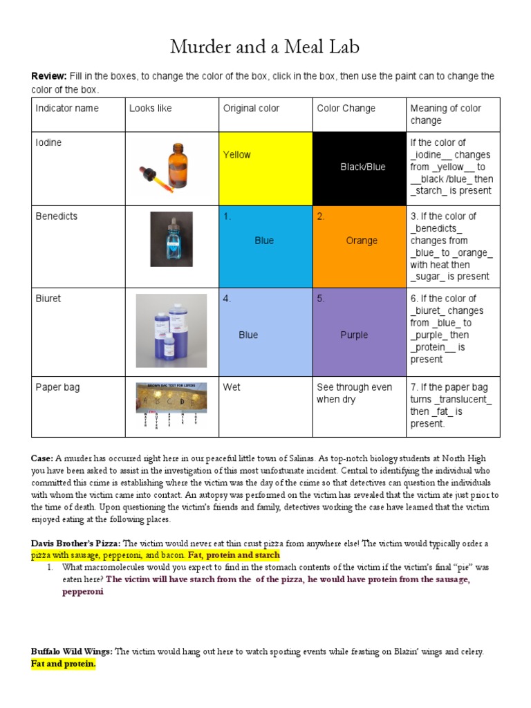 Forensic Biology Lab Activity | PDF