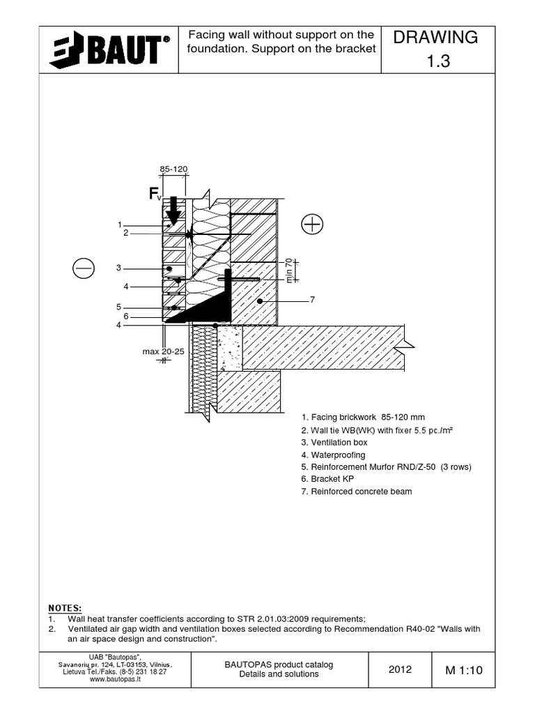 Drawing 1.3: Facing Wall Without Support On The Foundation. Support On ...