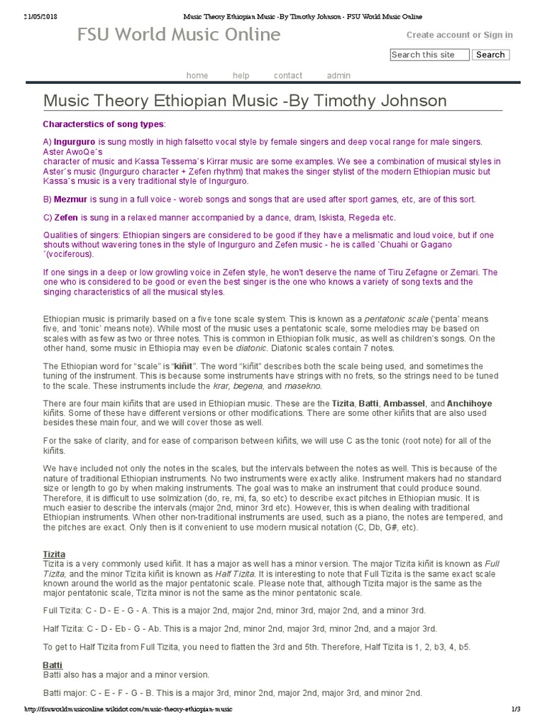 An Analysis of the Musical Scales and Characteristics of Various ...