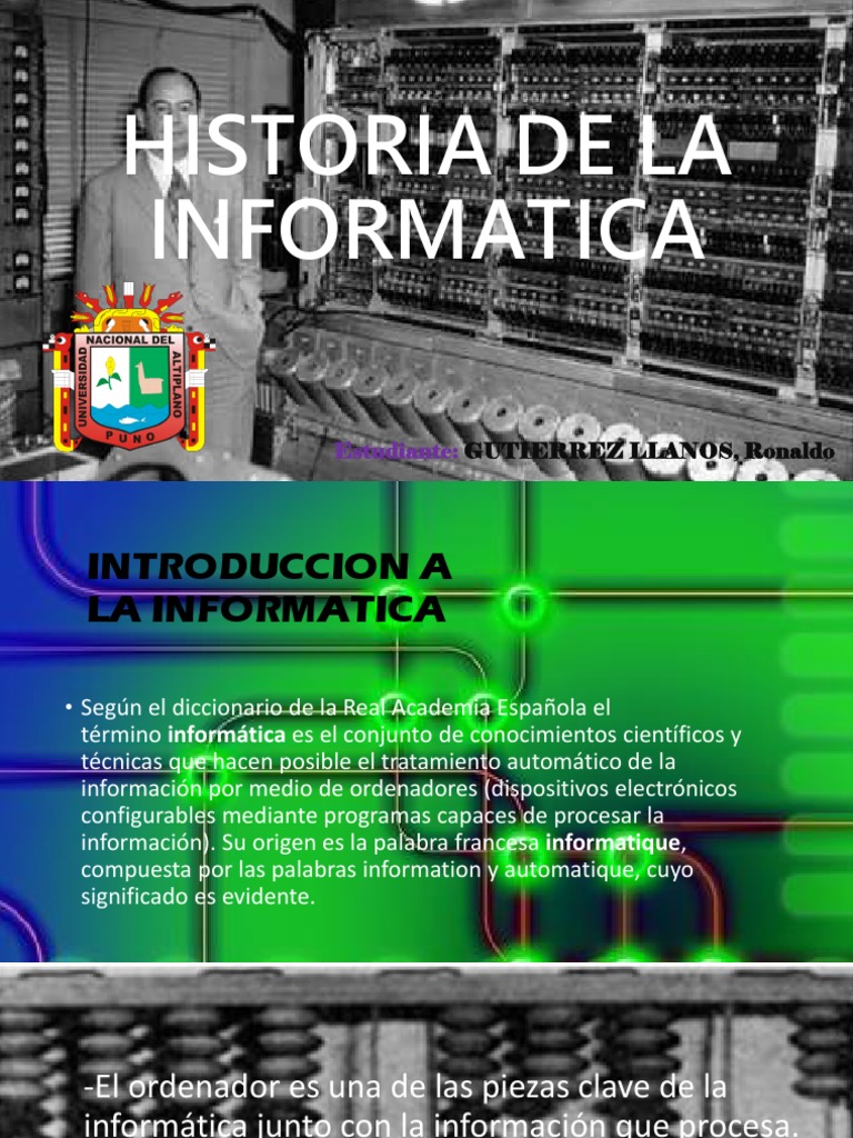 Historia de La Informatica Diapositivas | PDF | Ibm | Circuito integrado