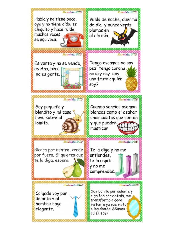 Adivinanzas Con Imagenes Pdf