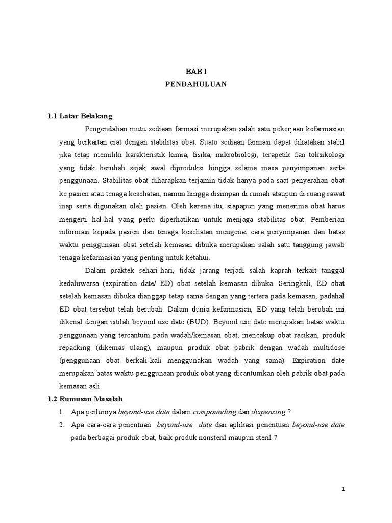 BUD (Beyond Use Date) | PDF