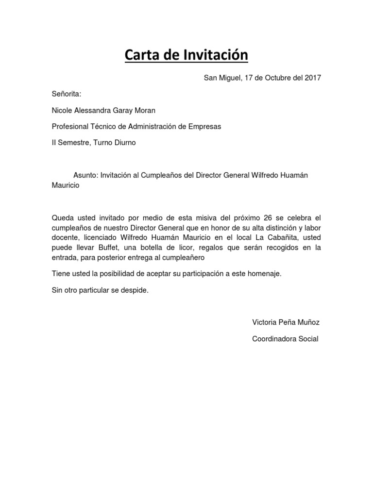 6 Carta de Invitacion | PDF | Negocios (general)