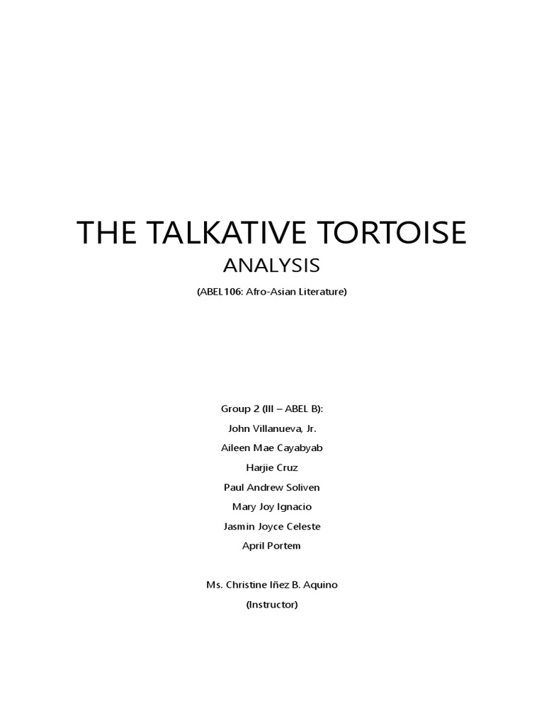 The Talkative Tortoise | PDF | Narration