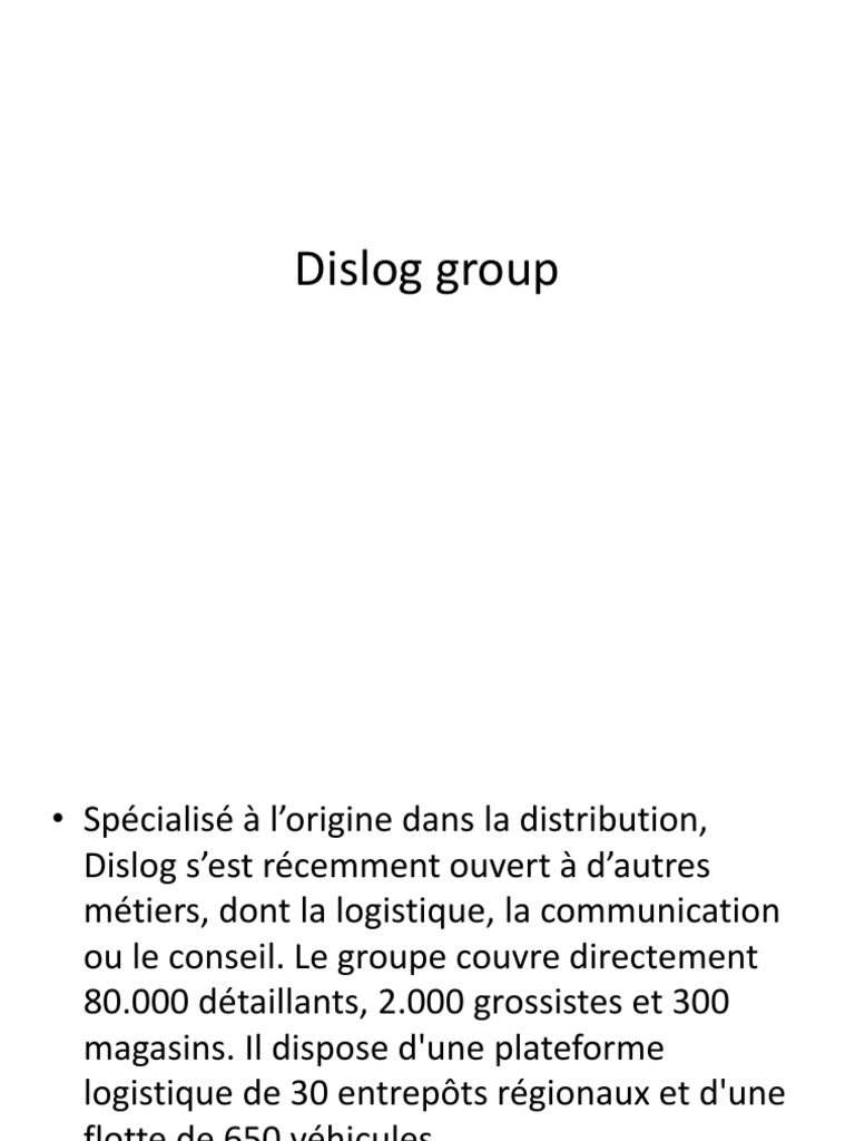 Dislog Group : Leader de la Distribution au Maroc | PDF | Logistique ...