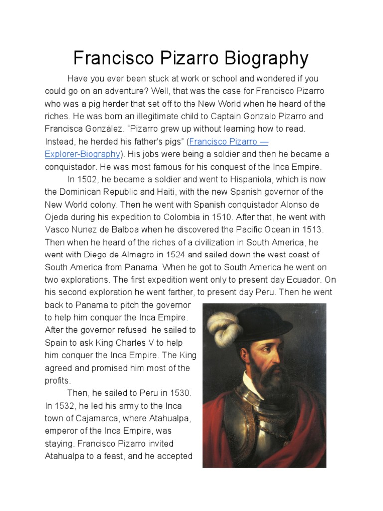 Francisco Pizarro Biography | PDF | Francisco Pizarro | Spanish ...