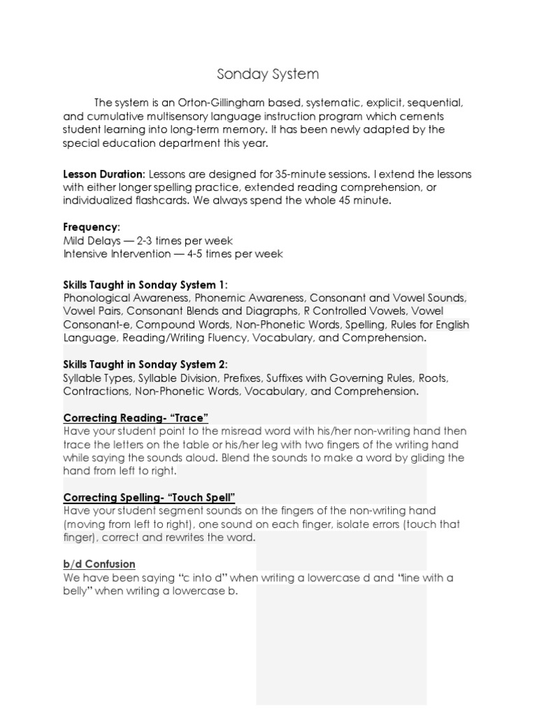 sonday system overview